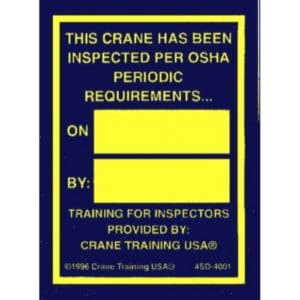 Certified Overhead Crane Operator Hard Hat Decal - CraneTraining.com