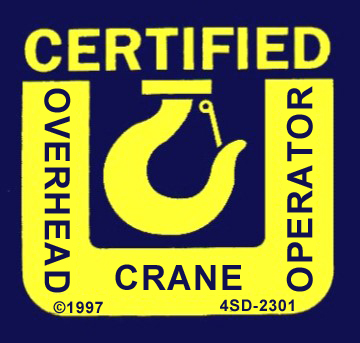 Certified Overhead Crane Operator Hard Hat Decal - CraneTraining.com